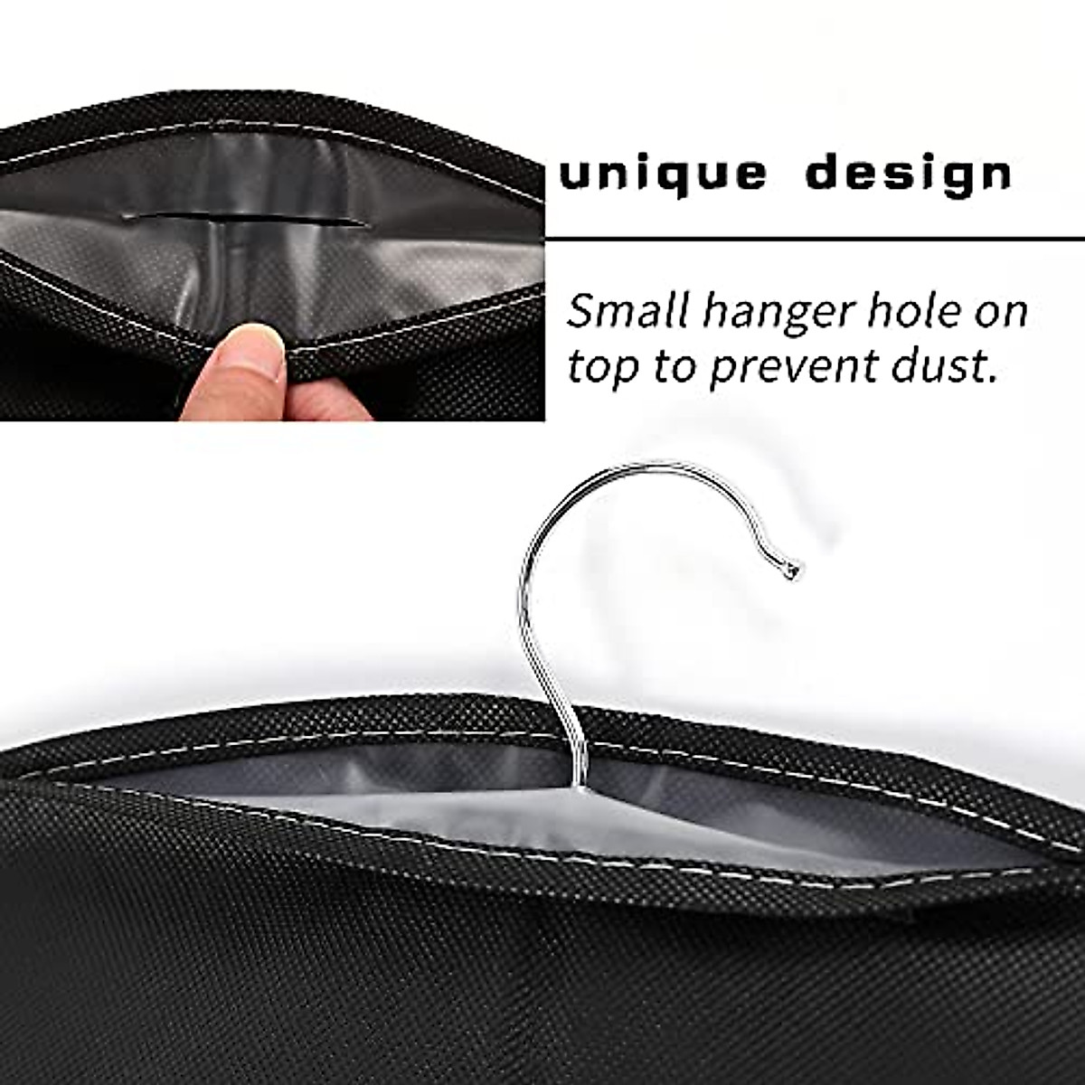 40‘’Garment Bags【3 Pack】Suit Bag for Storage Hanging Clothes Suitable for Storage of Dresses Suits Overcoats Garment Can Provide Neatness and Space-Saving for Your Wardrobe (Black, 40 × 24 Inch)