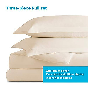 Linenspa Microfiber Duvet Cover - Three Piece Set Includes Duvet Cover and Two Shams - Soft Brushed Microfiber - Hypoallergenic, Navy, Full