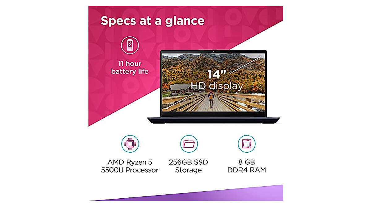 Lenovo IdeaPad 3 14 Laptop | Ryzen 5, FHD Display, Privacy Shutter