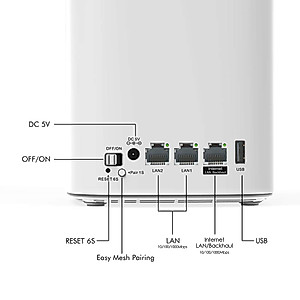 WAVLINK Mesh WiFi System, Up to 5,000 sq.ft Coverage, 3000Mbps Tri-Band Mesh WiFi Router,Replaces WiFi Router and Extender, 3 Gigabit Ports per Unit,USB Port
