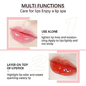 Sea-Maid Lip Oil, Hydrating Lip Gloss Tinted Lip Balm Transparent Lip Care, Big Brush Head Glitter Shine, Long Lasting Nourishing Non-sticky Fresh Texture, Chocolate Brown