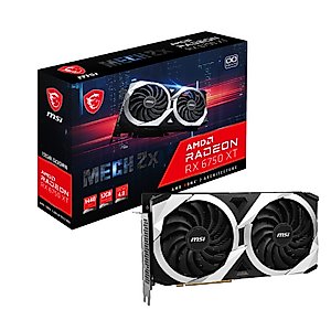 MSI Gaming Radeon RX 6750 XT 192-bit 12GB GDDR6 DP/HDMI Dual Torx 3.0 Fans FreeSync DirectX 12 VR Ready OC Graphics Card (RX 6750 XT MECH 2X 12G OC)