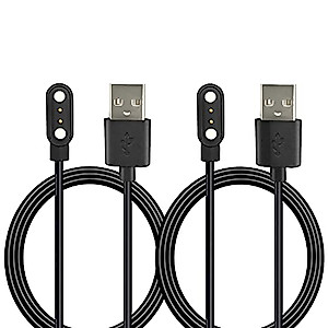 REEYEAR Smart Watch Magnetic Charger Cord [2 Pack], 2 Pin 3.3Ft USB Fast Charging Cable Fits for YAMAY SW021/023 YAMAY/WILLFUL/LETSFIT ID205L ID205U ID205S