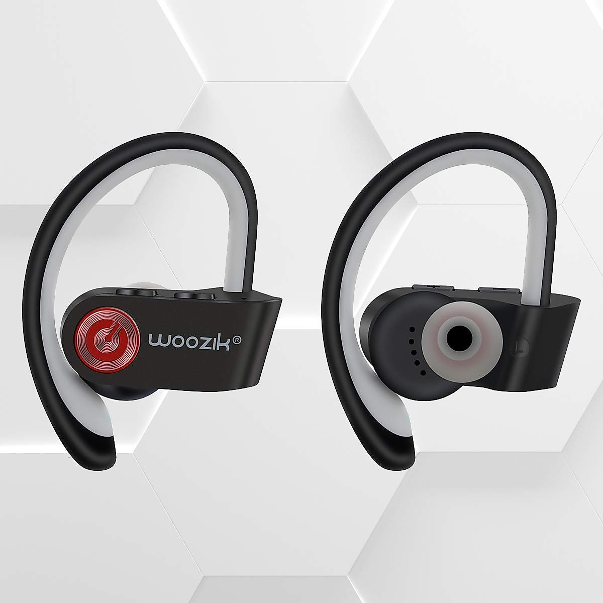 True Wireless Earbuds, Woozik Relay Wireless Headphones, Waterproof Sport TWS Headset, Stereo Earphones with Microphone, Long Playtime for Gym Running and Workouts for iOS Android