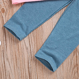 CM C&M WODRO Toddler Girls Clothes Winter Warm Long Sleeve Tops+Long Pants Set (Pink, 3-4 Years(110))