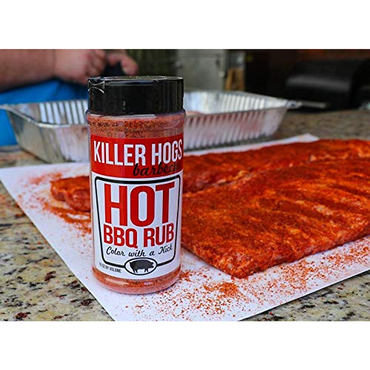 Killer Hogs HOT BBQ Rub | Championship Grill Seasoning for Beef, Steak, Burgers, Pork, and Chicken | 12 Ounces