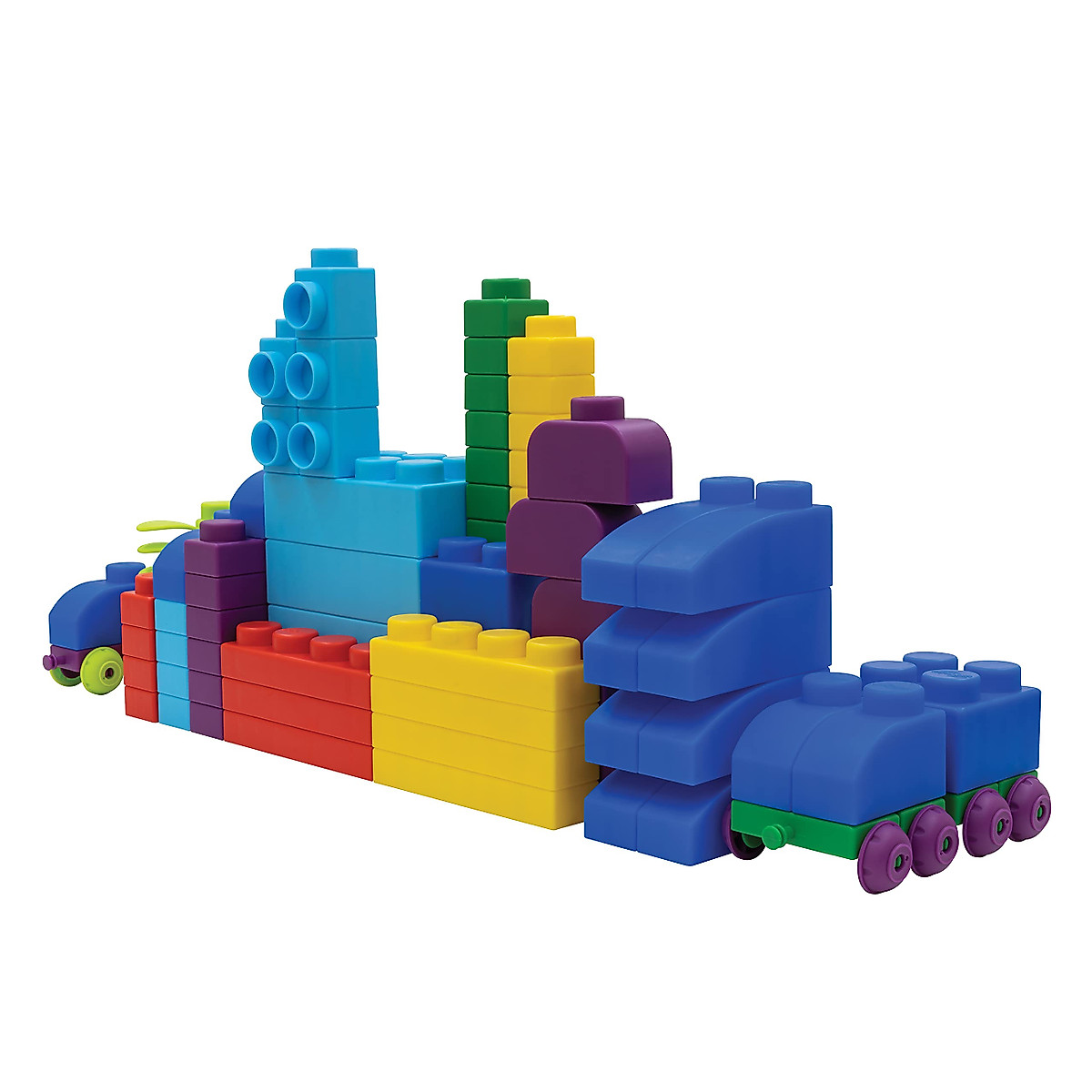 UNiPLAY Plus Soft Building Blocks — Creativity Toy, Educational Play, Cognitive Development, Early Learning Stacking Blocks for Infants and Toddlers, Primary (80-Piece Set)