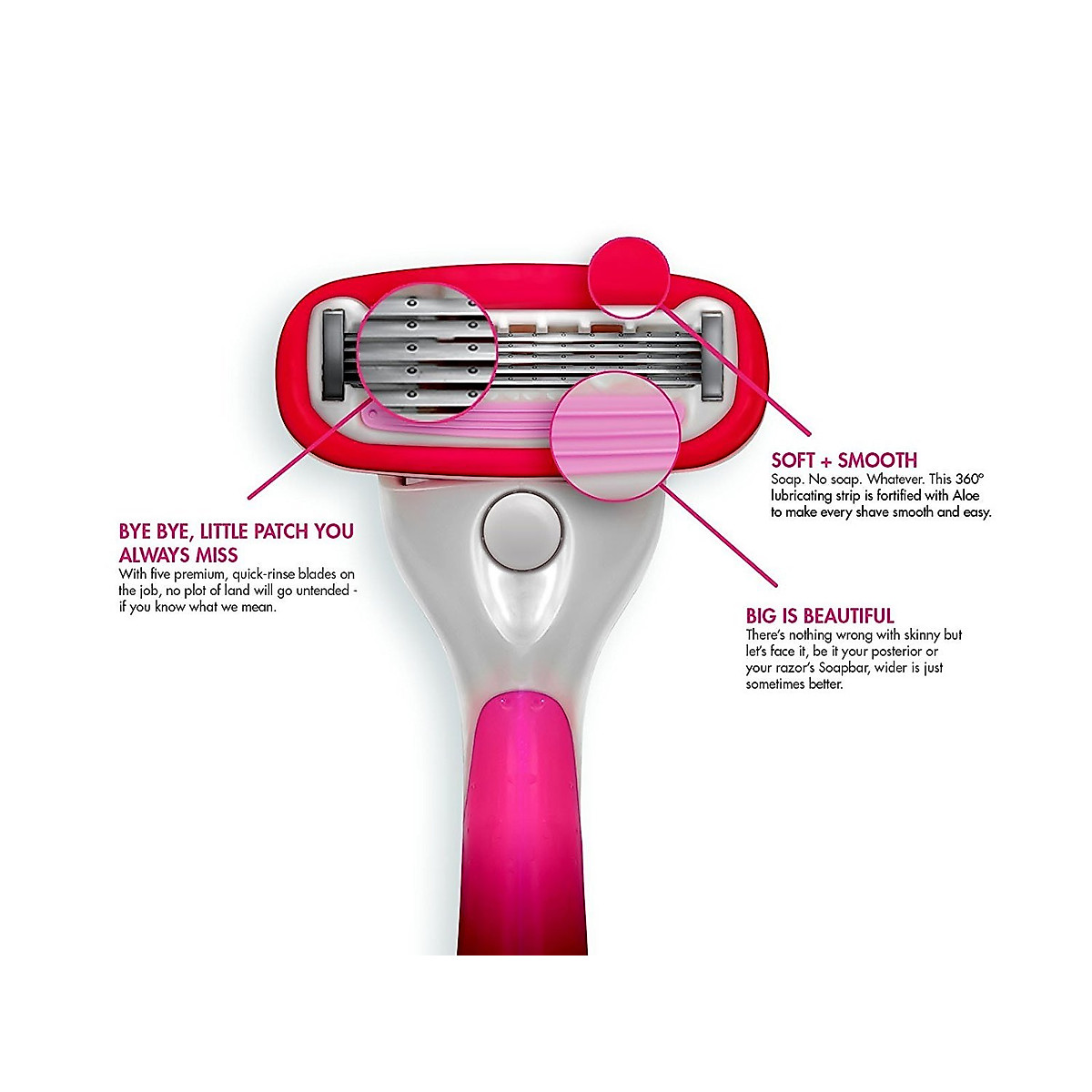 The Ultimate Shave Women's 5-blade Razor plus a Bulk Pack of 12 Razor Blade Refill Cartridges and a Women's Shaving Razor Handle