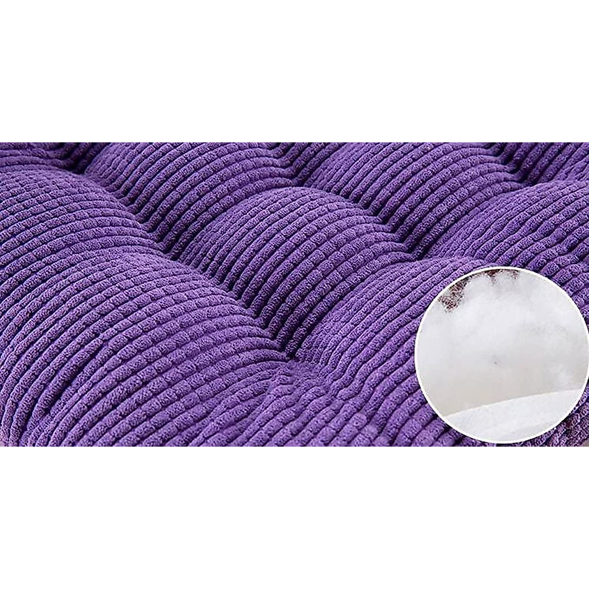 Corduroy Chair Cushion with Ties, Nonslip Tufted Seat Cushions Kitchen Dining Chair Pads with Ties Office Car Sitting Chair Pads (17in X 17in, Blue)