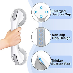 Dotday Adjustable Bathtub Safety Rail with Suction Shower Handle, Bathtub Grab Bars for Seniors, Grab Bars for Bathtubs and Showers, Tub Grab Bars for Side of Tub, Bathroom Safety Bars for Seniors
