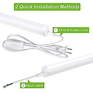 10 Pack LED Shop Light 4FT, T5 Integrated Single Fixture, 22W, 2200lm, 6500K Super Bright White, Linkable Shop Light, Utility Shop Lights, Corded Electric W/Built-in ON/Off Switch