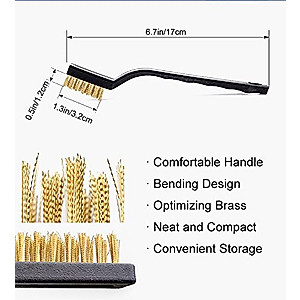 SUJAYU Brass Brush, Brass Wire Brush Rust Remover, Small Wire Brush Brass Brushes for Cleaning, Paint Stripper for Metal Wood Rustoleum Fabric Spray Paint (Brass, 12.00)