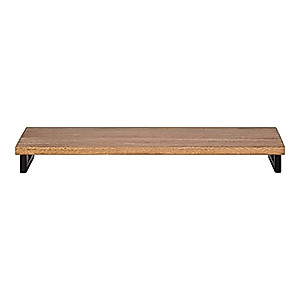Kate and Laurel Lankford Modern Wood Wall Shelf, 24, Natural Wood and Black, Decorative Shelf for Storage and Display
