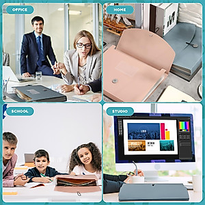 Harloon 2 Pack 24 Pockets Expanding File Folder with Cover Labels, Expanding File Organizer with Expandable Cover, Desktop Folders Letter A4 Paper Document Storage Organizer (Light Blue, Dark Pink)