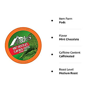 Andes Mints Coffee Chocolate Mint Peppermint Coffee Pods for Keurig K-Cup Brewers, 40 Count