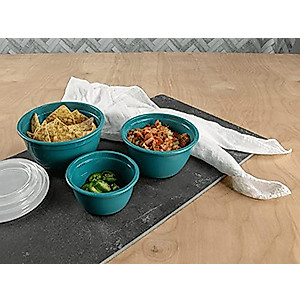 Wisconic 6-Piece Prep Bowl Set - Premium Plastic, Durable Kitchenware, Dishwasher Safe - Made in the USA - Light Teal