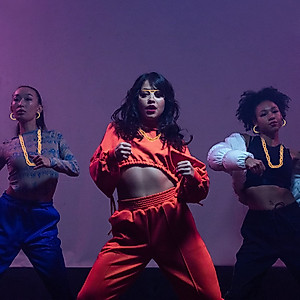 Yewong Women Hip Hop Costume Kit Old School DJ Sunglasses Gold Plated Chunky Rope Chain Bamboo Hoop Earrings 80s/90s Punk Hip Hop Rapper Style Accessories Set for Women Girls