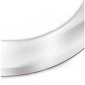 8.7 Inch Stainless Steel Mezzaluna Knife - Salad Chopper Rocker Pizza Cutter Rocker Knife Curved Blade Sharp Blade Double Handle Fruit Vegetable Mincing Knife