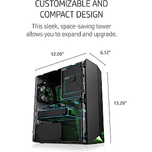 HP Pavilion Gaming Desktop Computer 10th Generation Intel Hexa-core i5-10400F Processor 16GB RAM 1TB SSD GeForce RTX 3060 12GB Graphic USB-C DiplayPort Bluetooth Black + HDMI Cable