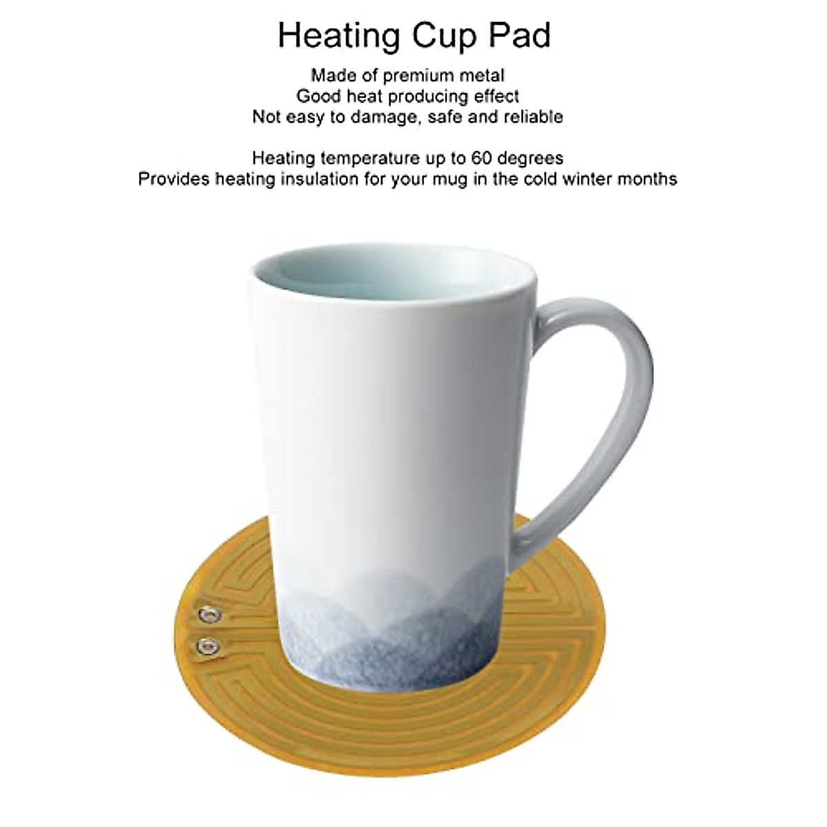 QANYEGN 10pcs Metal Material Heating Cup Pad, USB Warmer Mat, Round Warmer Plate for Cold Winter.