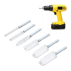 6PCS Hole Cleaning Brushes Bore Brush for Drill Twisted Wire Cleaning Brush Power Drill Cleaning Wire Brush with 1/4in Hex Shank for Power Drill Impact Driver (Nylon (White)) ﻿