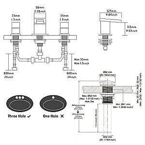 AVSIILE LED Bathroom Faucet 3 Hole, Matte Black Waterfall Bathroom Faucets, 8 Inch Widespread Modern Bathroom Sink Faucet & Parts, Wide Spread Touch On Three Hole 2 Handle Bathroom Vanity Faucet