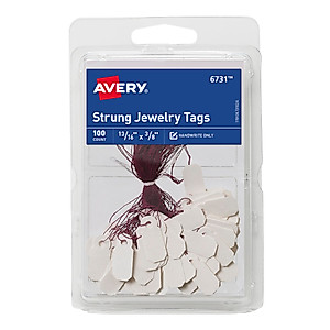 Avery Jewelry Tags, 0.8125 x 0.375 Inches, Pack of 100 (6731)