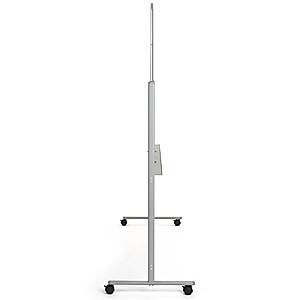 Displays2go 72 x 40 Double-Sided Magnetic White Board with Wheels - Silver (WHBMOB7240)