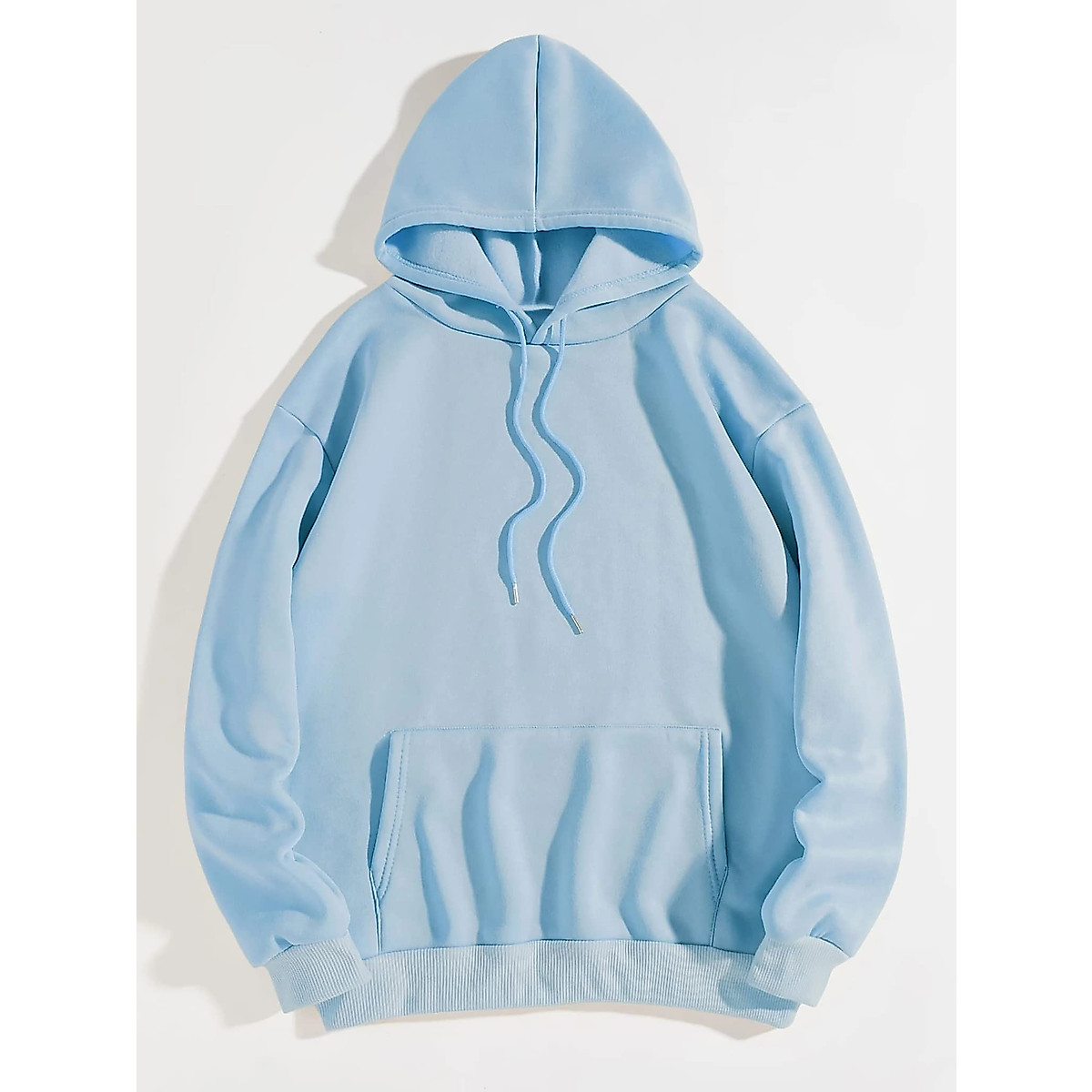 Cioatin Women’s Y2K Slogan Letter Graphic Oversized Aesthetic Hoodie Drop Shoulder Fleece Hooded Sweatshirt Pullover Sky Blue