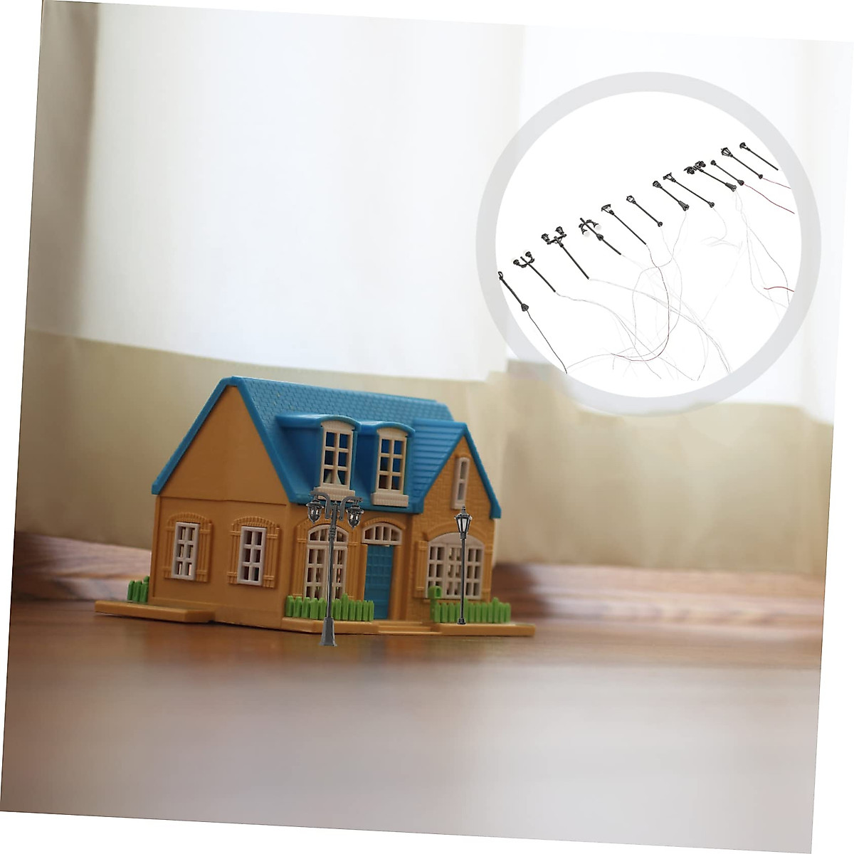 DOITOOL 12pcs Model Street Lights Miniature Pe Material Landscape Street Lamps for Decor and Mini Garden Random Style