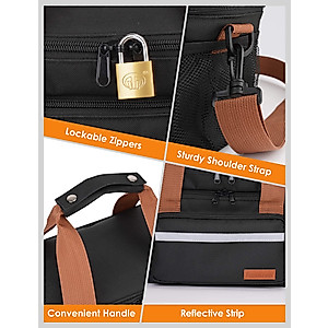 heouvo Medicine Storage Bag, Lockable Pill Bottle Organizer Box, Empty First Aid Kits Bag Portable EMT Basic Bag for Fish Oil Vitamins Emergency Medications Travel & Home Use