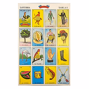 Loteria Mexicana Tradicional Mini Don Clemente 20 Jugadores 160 Fichas - Mexican Bingo Medium Board Game Set 160 Counting Plastic Chips for 20 Players with Deck of 54 Cards and 20 Boards