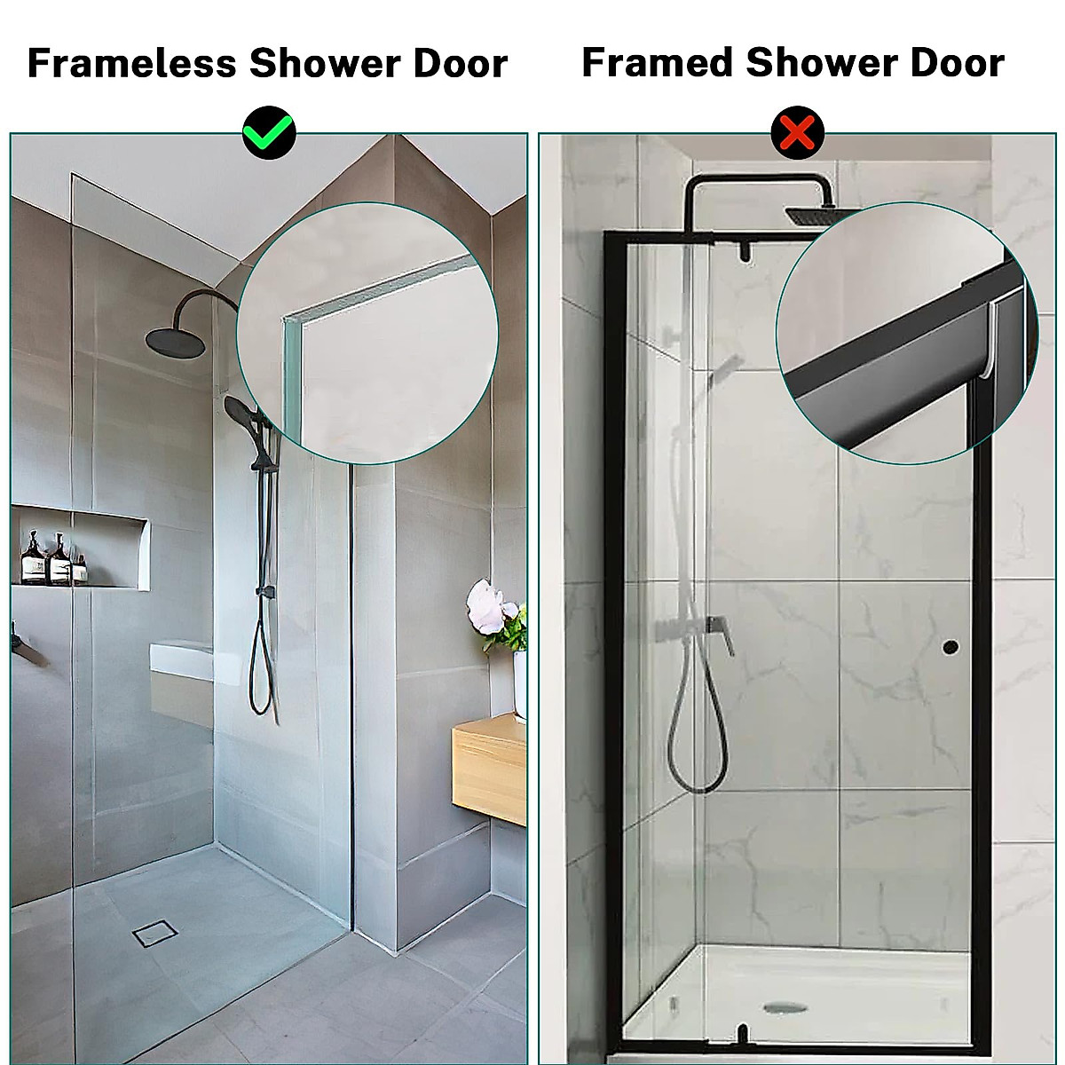 Shower Door Hooks (2-Pack),Stainless Steel Bathroom Hooks,No Drill No Stick Hooks,Frameless Glass Shower Door Towel Bath Ball Hooks,Shower Wiper Hook, Black