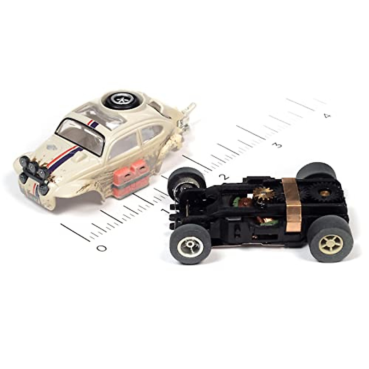 Auto World Xtraction 1965 Volkswagen Baja Bug (White) HO Scale Slot Car