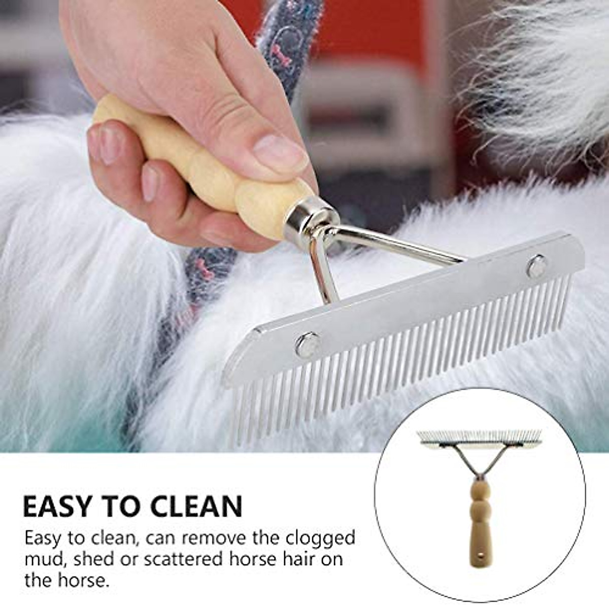 Balacoo Dog Hair Brush Metal Comb Horse Hair Comb Horse dematting brush Hair Cleaning Comb Cleaning Brush Cleaning dog rake Accessory dematting rake Mane Comb Dog Hair Brush Metal Comb