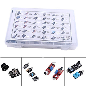 37 in 1 Sensor Modules Kit,Electronic Components kit,detect Temperature, Humidity, Sound, Light, Infrared, Motion,for MCU Education User with Box