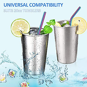 Reusable Metal Straw Boba Straws Extra Wide Stainless Steel Smoothie Straw Drinking Straws with Cleaning Brush & Pouch Magic
