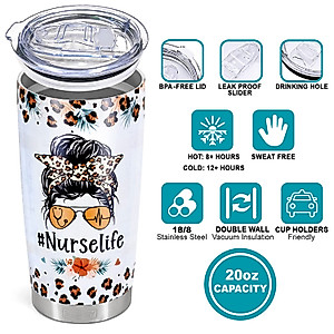 365FURY Nurse Gifts for Women - Nursing Gifts For New Nurses - Nurses Week Gifts, Christmas, Birthday, Graduation, Nurses Day Gifts - Life Nurse Gift, RN/LPN/NICU Gift, Nurse Tumbler 20 Oz