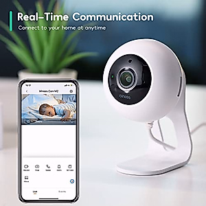 winees 2K Indoor Security Camera, QHD WiFi Camera with 2-Way Audio, 4MP Pet Camera with Phone APP, 2.4GHz, Clear IR Night Vision, Human and Motion Detection for Baby/Mom, Alexa Compatible M2