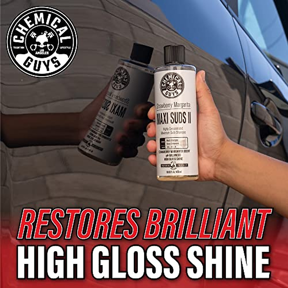 Chemical Guys CWS_1011 Maxi-Suds II Foaming Car Wash Soap (For Foam Cannons, Foam Guns or Bucket Washes) For Cars, Trucks, Motorcycles, RVs & More, 128 oz (1 Gallon), Strawberry Scent