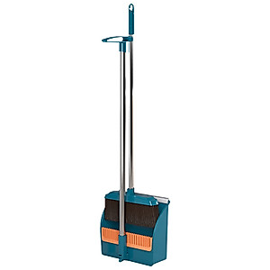 42.7'' Broom with Dustpan Combo Set, House Warming Gifts New Home, Dust pan and Broom Set, Long Handle Broom with Stand Up Dustpan Combo Set for Office Home Kitchen Lobby Floor Use (Green)