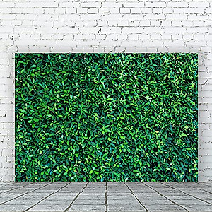 Holiyjog 7x5FT Green Leaves Photography Backdrops Microfiber Nature Backdrop Birthday Background for Birthday Party Seamless Photo Booth Prop Backdrop Gift (7x5FT,01)