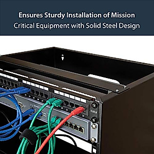 StarTech.com 8U Wall Mount Patch Panel Bracket - 13.75 inch Deep - 19" Patch Panel Rack for Shallow Network Equipment- 80lbs Capacity (WALLMOUNT8)