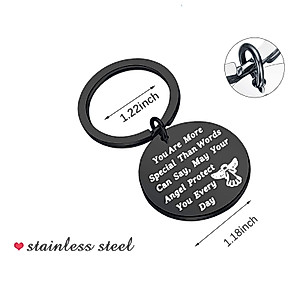 LQRI Guardian Angel Keychain Travel Safely Gift Guardian Angel Protect Keychain Drive Be Careful Gift New Driver Gift(black