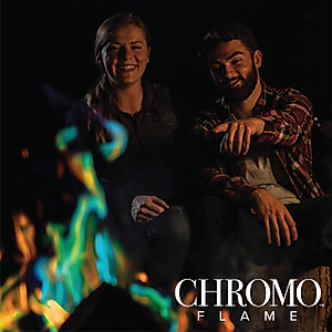 CHROMO FLAME Fire Color Changing Packets for Fire Pit, Campfire, Bonfire, Outdoor Fireplace | Mystic, Rainbow, Magic, Colorful Flames | 4 oz Total, 2-2 oz Jumbo Packets