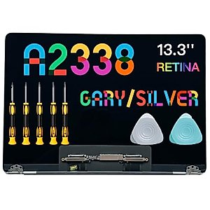 Seven Puppy Replacement Screen for Pro M1 Retina 13.3” A2338 EMC 3578 MYD83 MYD92 MYDA2 MYDC2 Full LED LCD Display Assembly (A2338 Space Grey)