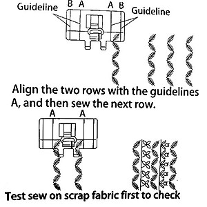 YEQIN Border Guide Sewing Machine Presser Foot - Fits All Low Shank Snap-On Singer, Brother, Babylock, Euro-Pro, Simplicity, White, Janome, Kenmore, Juki, New Home
