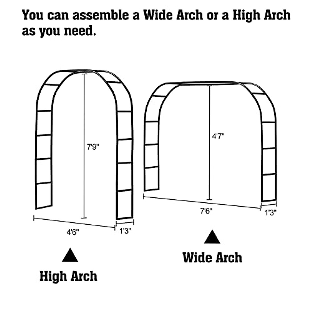Garden Metal Arch Arbor for Weddings & Outdoor Decor | Melody House
