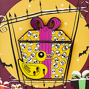 Loungefly Disney Nightmare Before Christmas Scary Teddy Present 3" Collector Box Sliding Pin