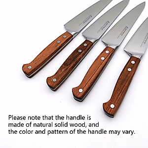 Utility Knife 5.5 Inch - MATTSTONE HILL Small Kitchen Knife, Compact Chef Knife, Petty Knife, German Steel, Wood Handle